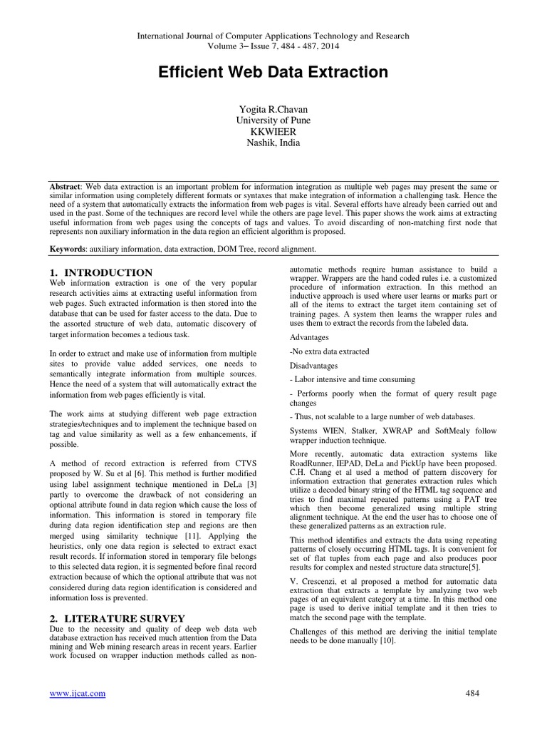 Efficient Web Data Extraction | Download Free PDF | Sequence Alignment | Html