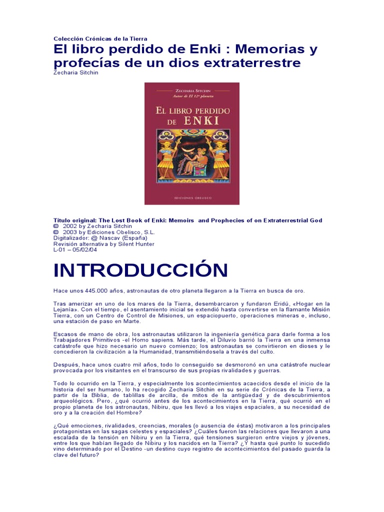 Zecharia Sitchin - El Libro Perdido de Enki | PDF | Religiones semíticas antiguas | Mitología ...