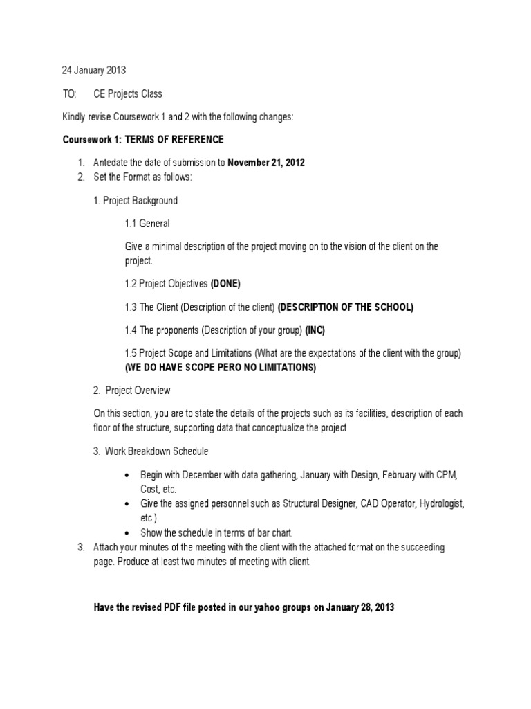 Coursework 1: TERMS OF REFERENCE | PDF | Project Management | Design