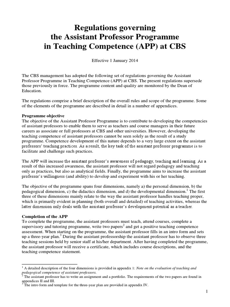 APP Regulations 2014 | PDF | Professor | Pedagogy