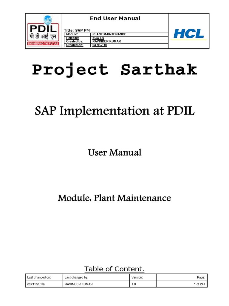 PM End User Manual | Download Free PDF | Business Process | System Software