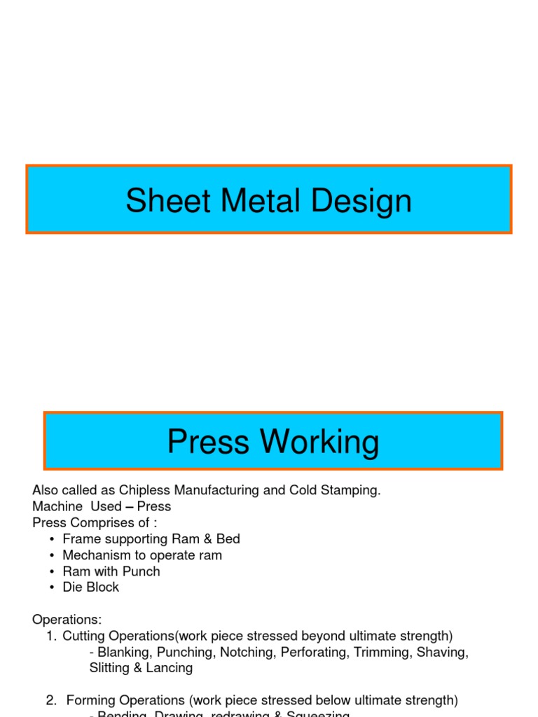 Sheet Metal Design | PDF | Sheet Metal | Procedural Knowledge