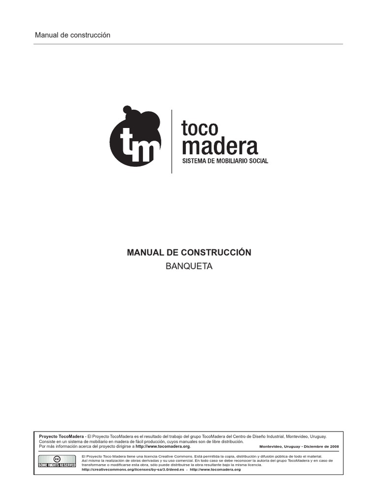 Manual de Construcción de Banqueta | PDF | Creative Commons | Uruguay