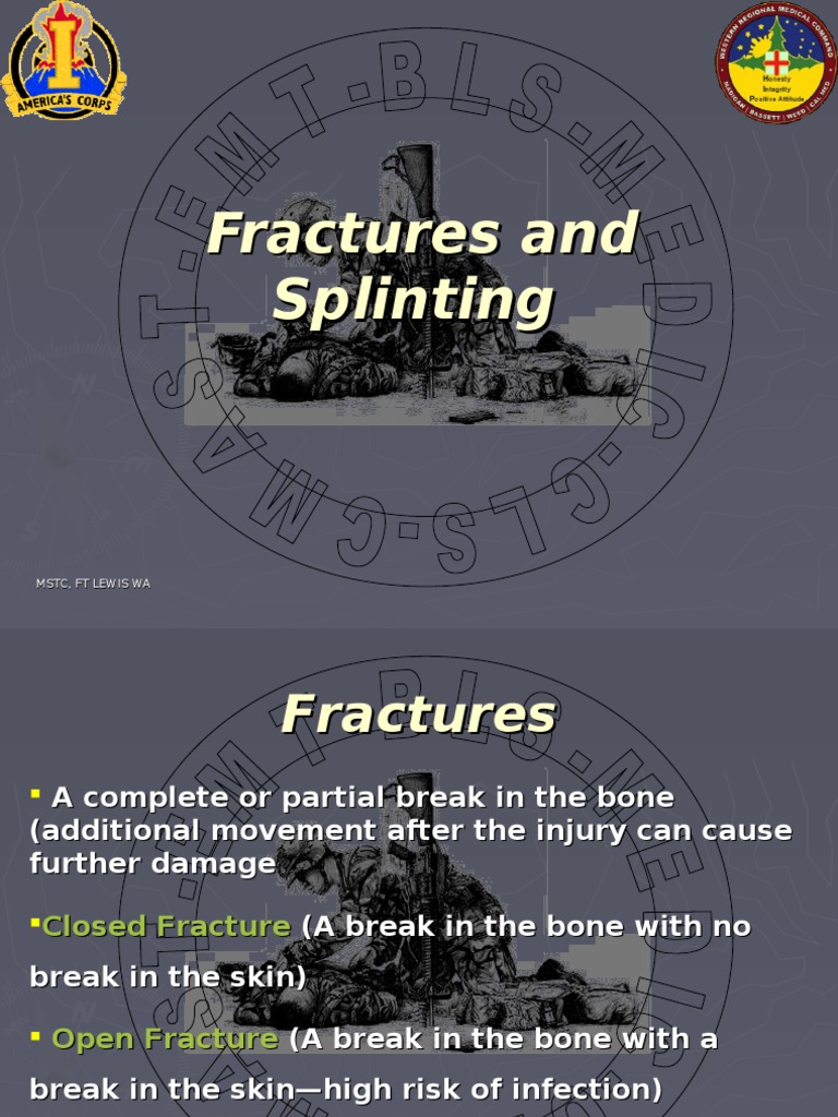 Splinting Techniques for Fractures | PDF | Fracture | Diseases And ...