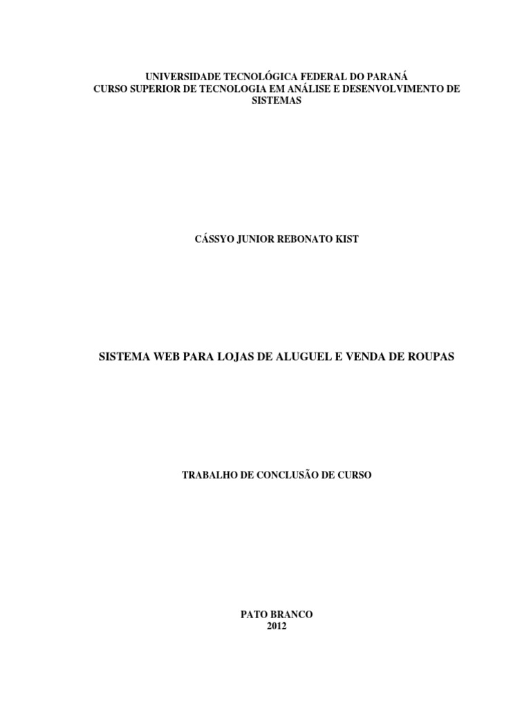 Sistema Web para Lojas de Roupas | PDF | Páginas do servidor Java | Model-View – Controller (MVC)