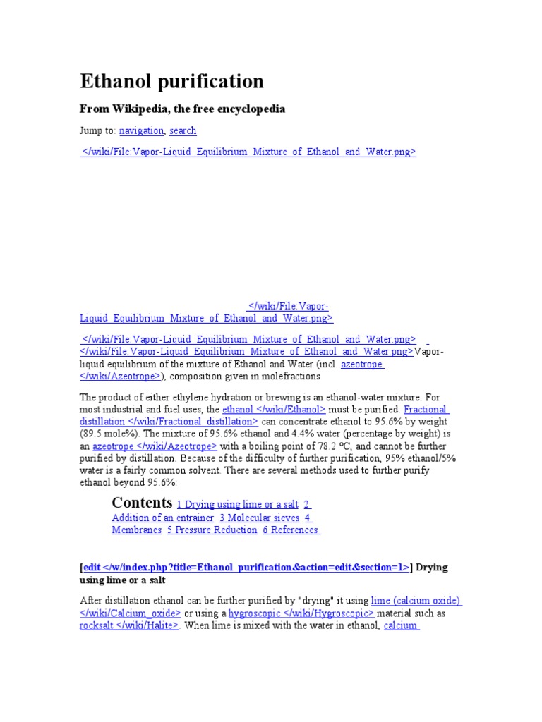 Ethnol Purification | PDF | Ethanol | Distillation