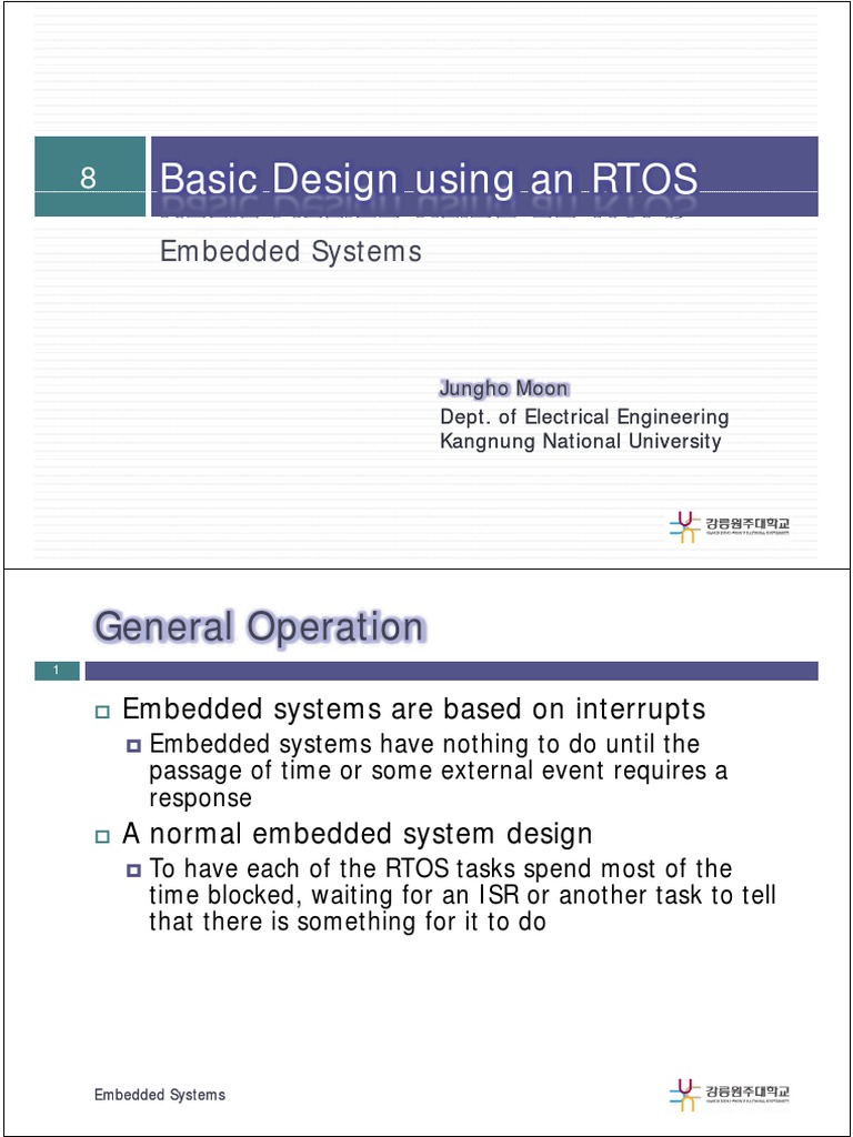 Basic Design Using An RTOS Basic Design Using An RTOS: General ...