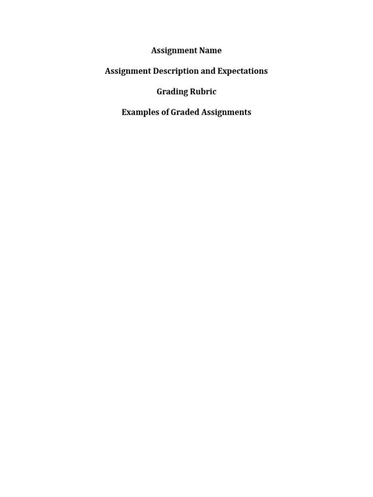 Assignment Guidelines & Grading | PDF