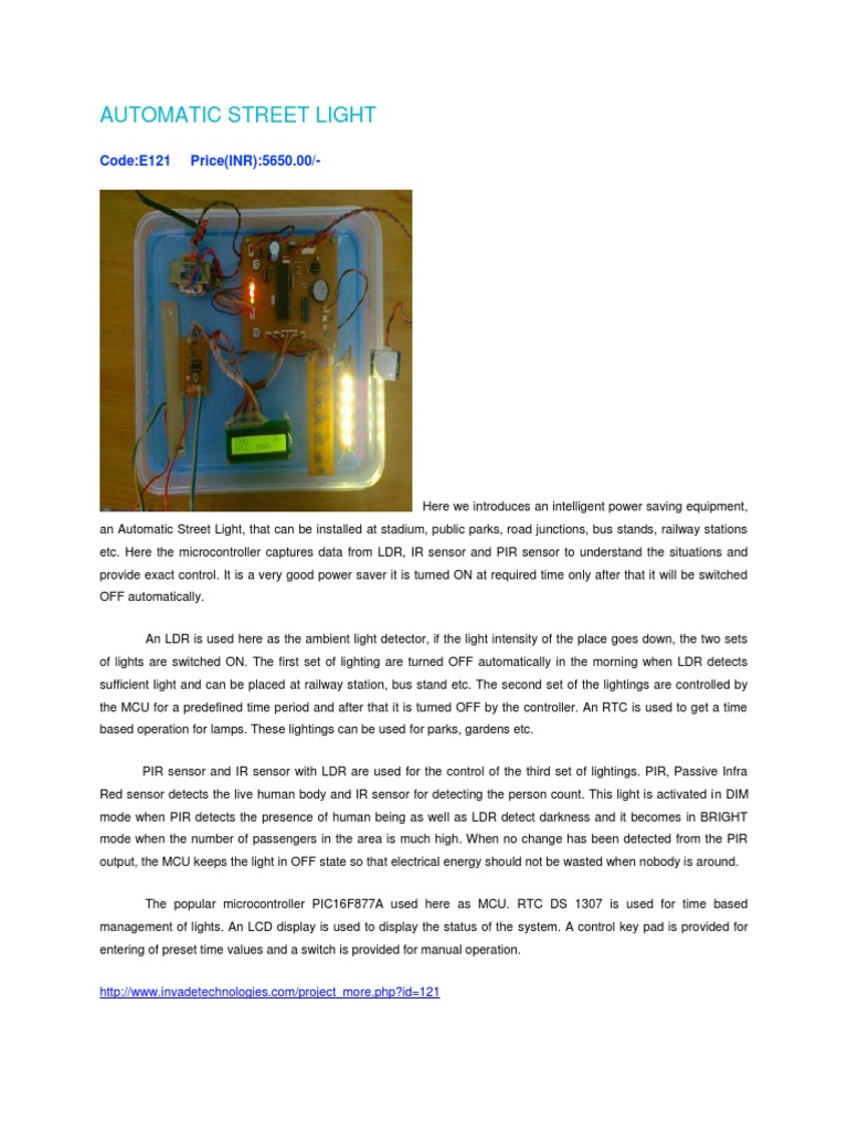 Automatic Street Light | PDF | Operational Amplifier | Amplifier