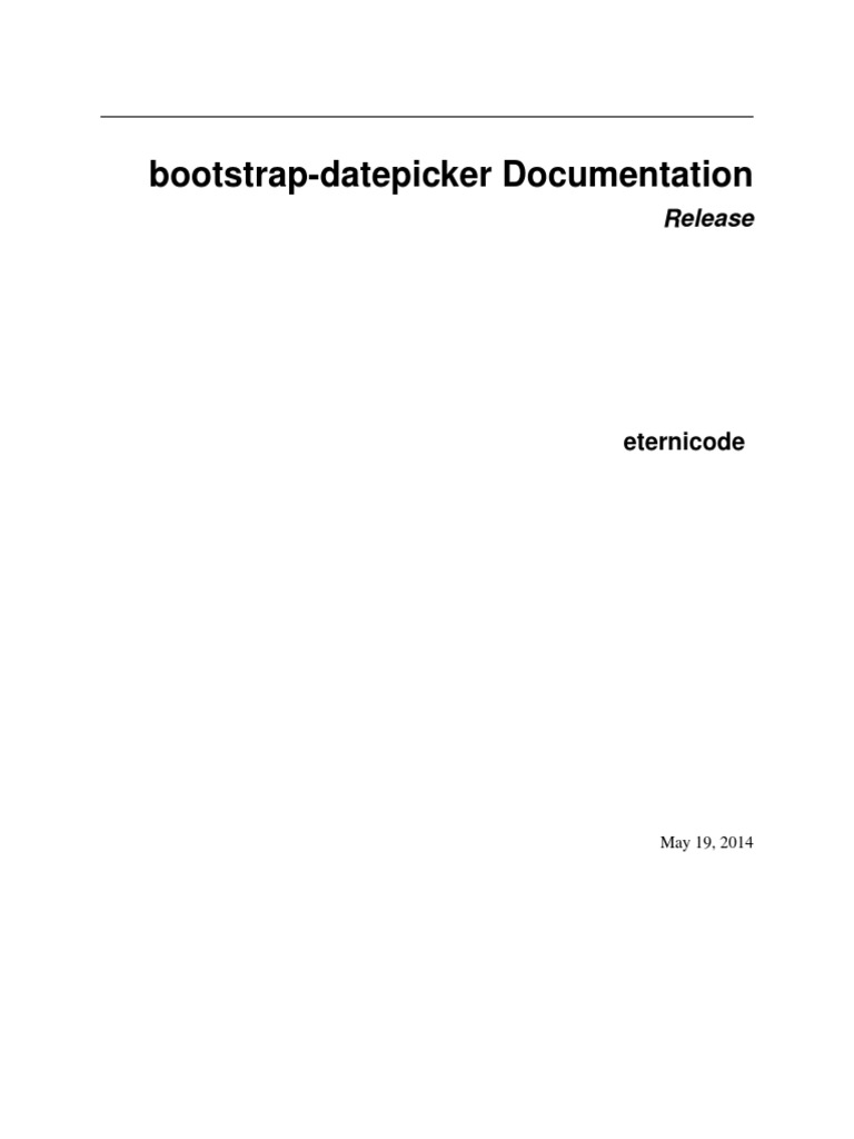 Bootstrap Datepicker Pdf Bootstrap Front End Framework Boolean Data Type 