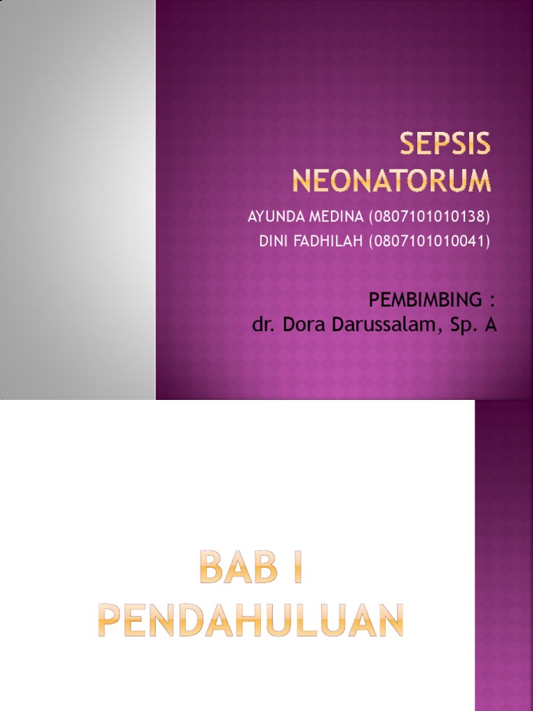 Sepsis Neonatorum: Epidemiologi dan Diagnosis | PDF