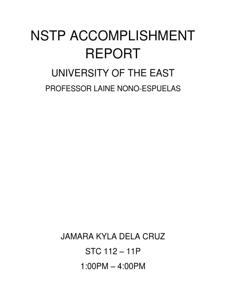 NSTP Accomplishment Report | PDF