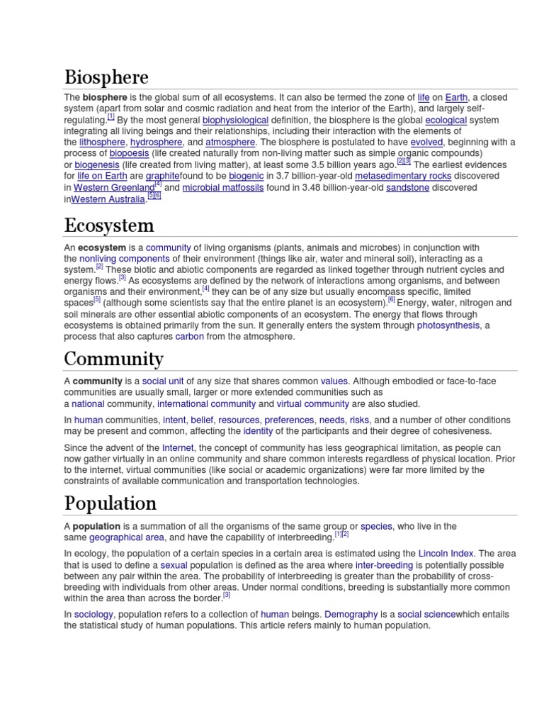 Biosphere | PDF | Life | Ecosystem
