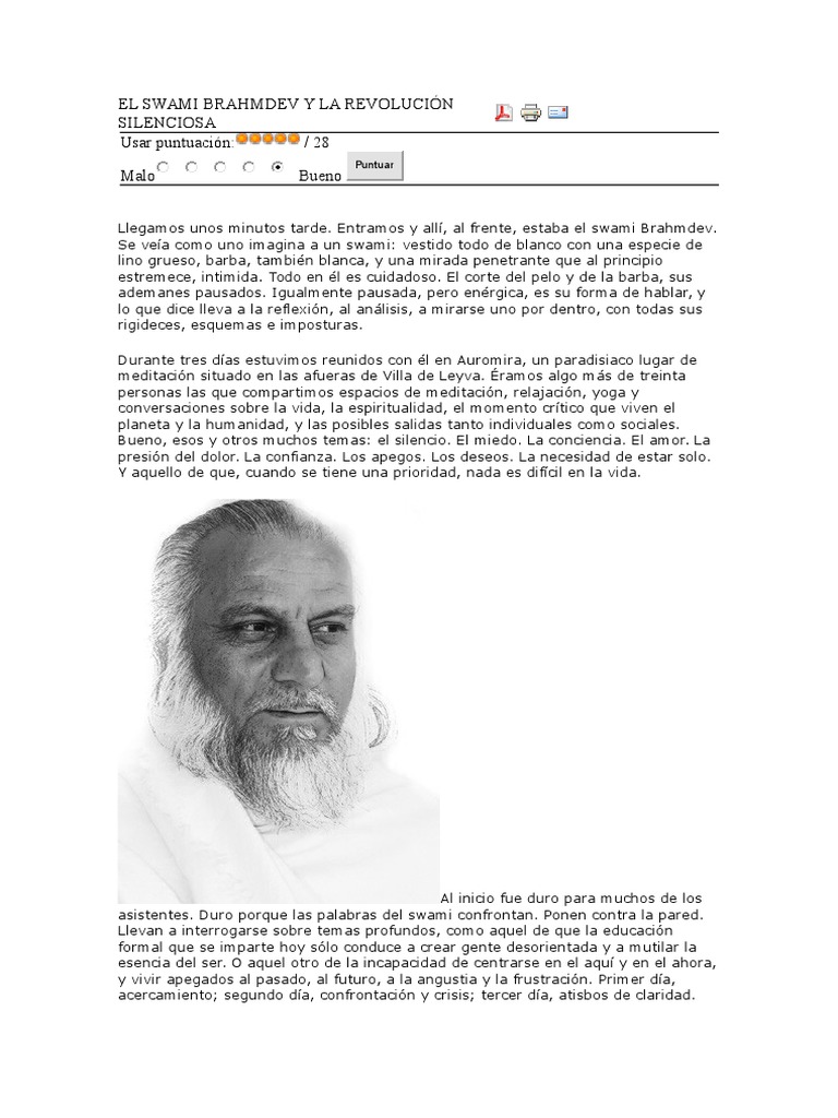 El Swami Brahmdev y La Revolución Silenciosa | PDF | Yo | Vida
