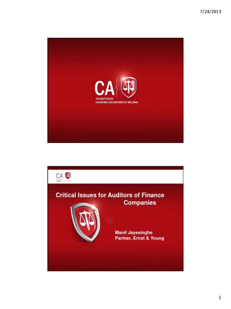 Key Audit Issues in Finance Companies | PDF | Audit | Risk