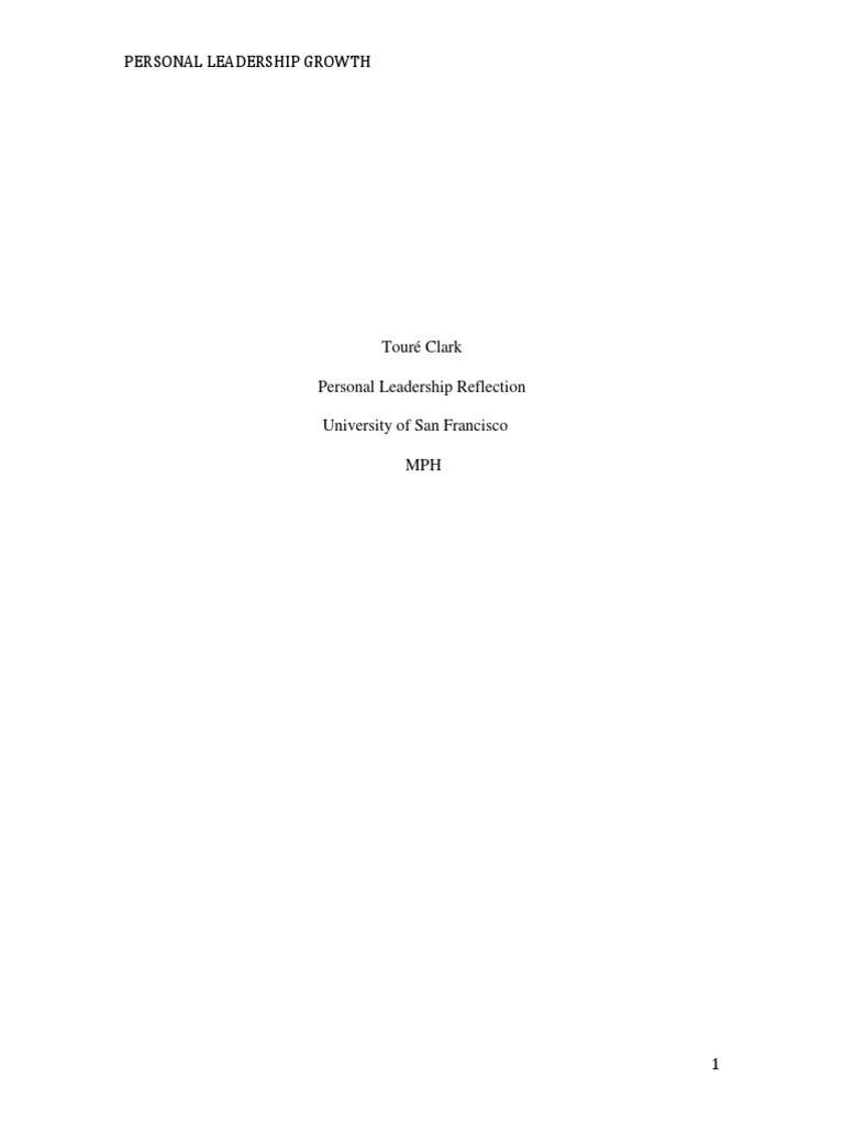 Personal Leadership Reflection | PDF | Emotional Intelligence | Leadership