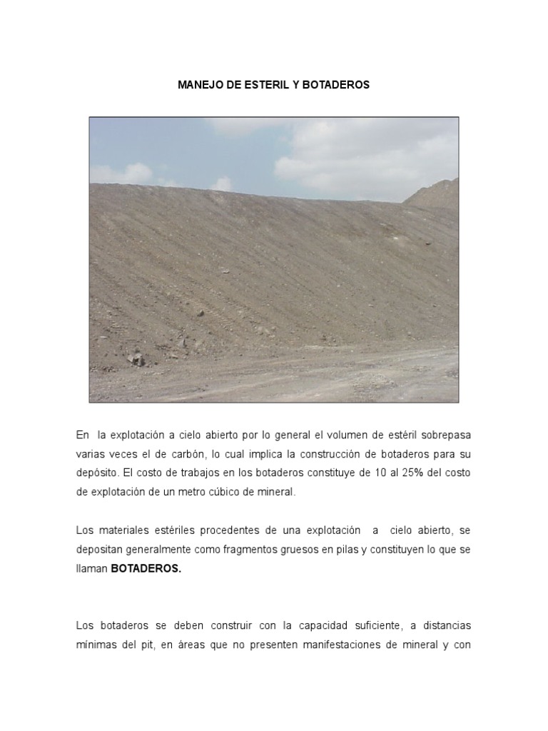 Informe de Botaderos | PDF | Minería de superficie | Minería