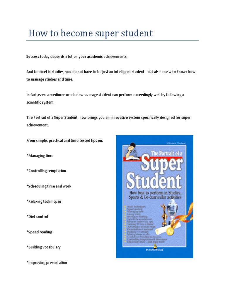 How To Become Super Student | PDF | Meditation | Relaxation (Psychology)