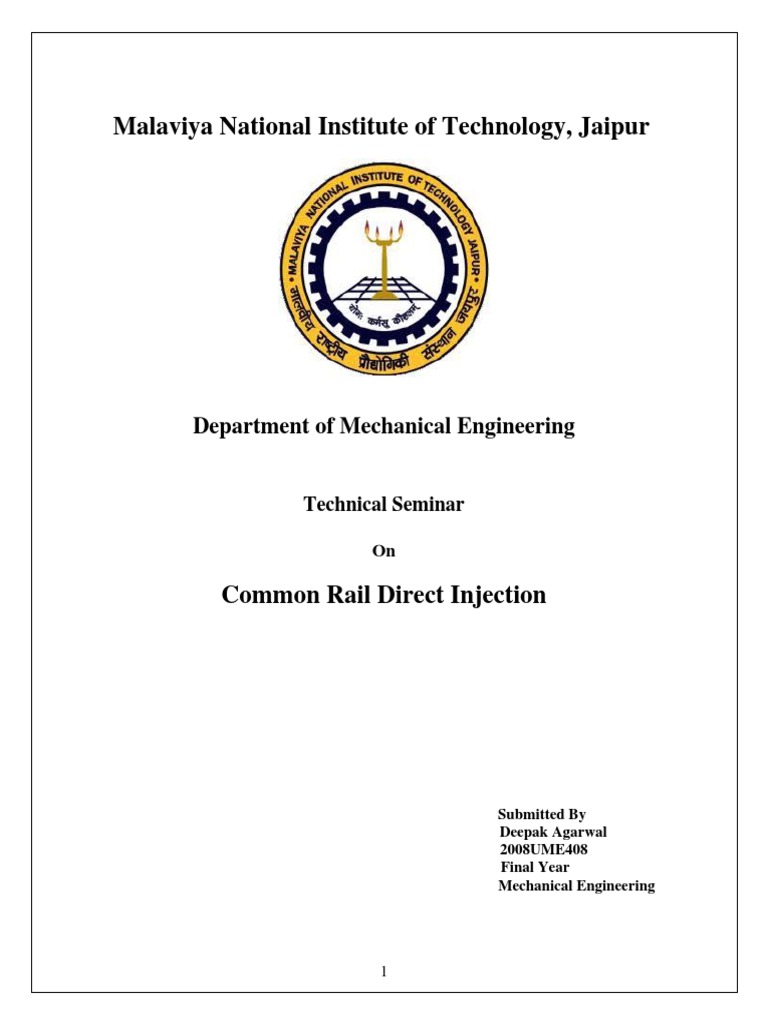 Common Rail Direct Injection Report | PDF | Fuel Injection | Internal ...