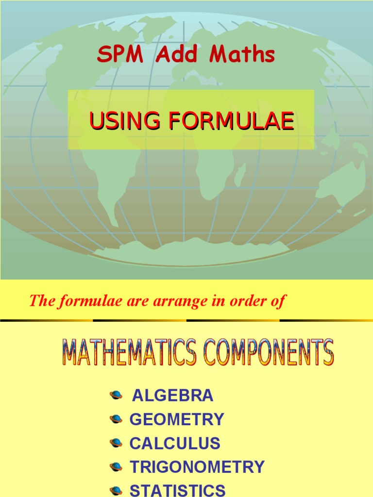 SPM Add Maths: Using Formulae | PDF | Logarithm | Quadratic Equation