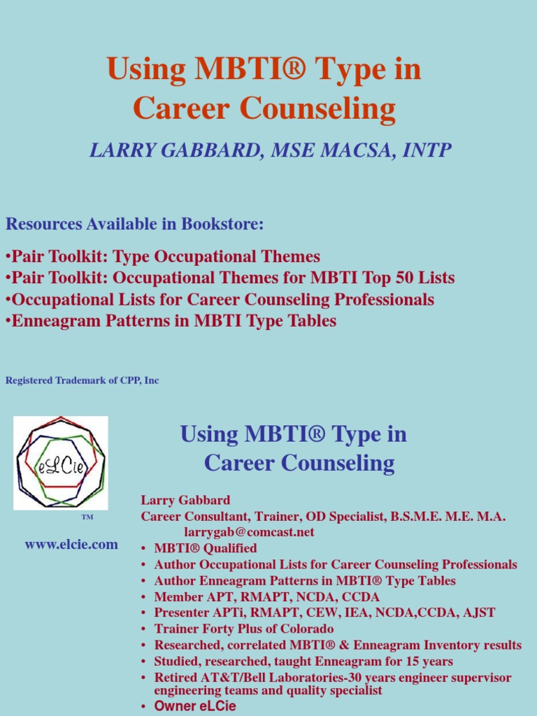 Using MBTI Type in Career Counseling | PDF | Engineer | Accountant