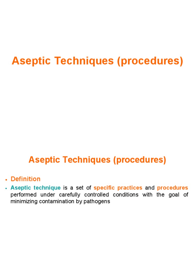 Aseptic Techniques Guide | PDF | Surgery | Medical Specialties