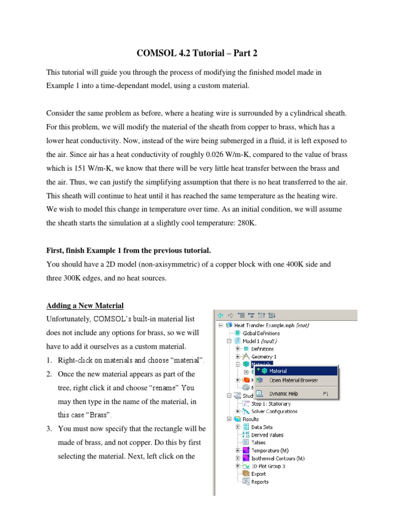 COMSOL 4.2: Time-Dependent Modeling | PDF | Teaching Methods ...