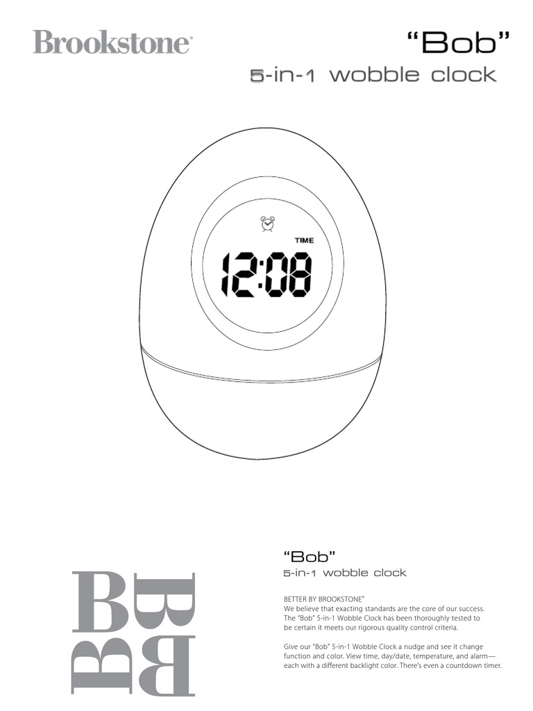 Brookstone Bobble Clock Manual | PDF | Fahrenheit | Manufactured Goods
