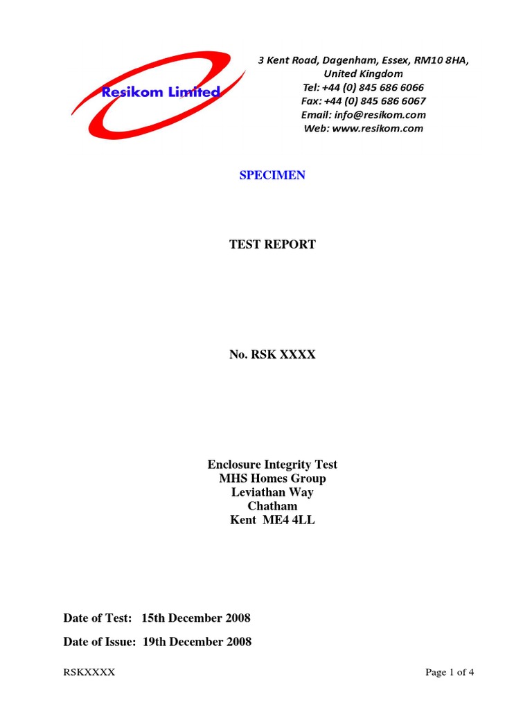 Integrity Test Report | PDF | Nature