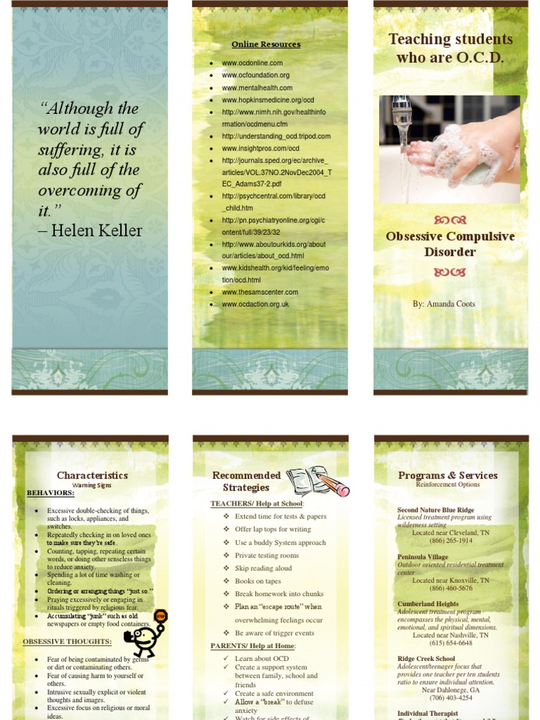 Goal 4 - Ocd Brochure Final Draft | PDF | Obsessive–Compulsive Disorder ...