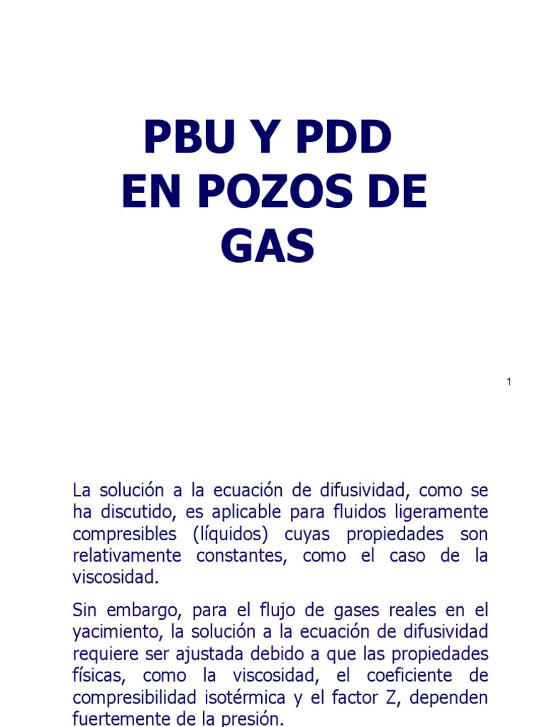 Pbu Y Pdd En Pozos De Gas Pdf Gases Líquidos