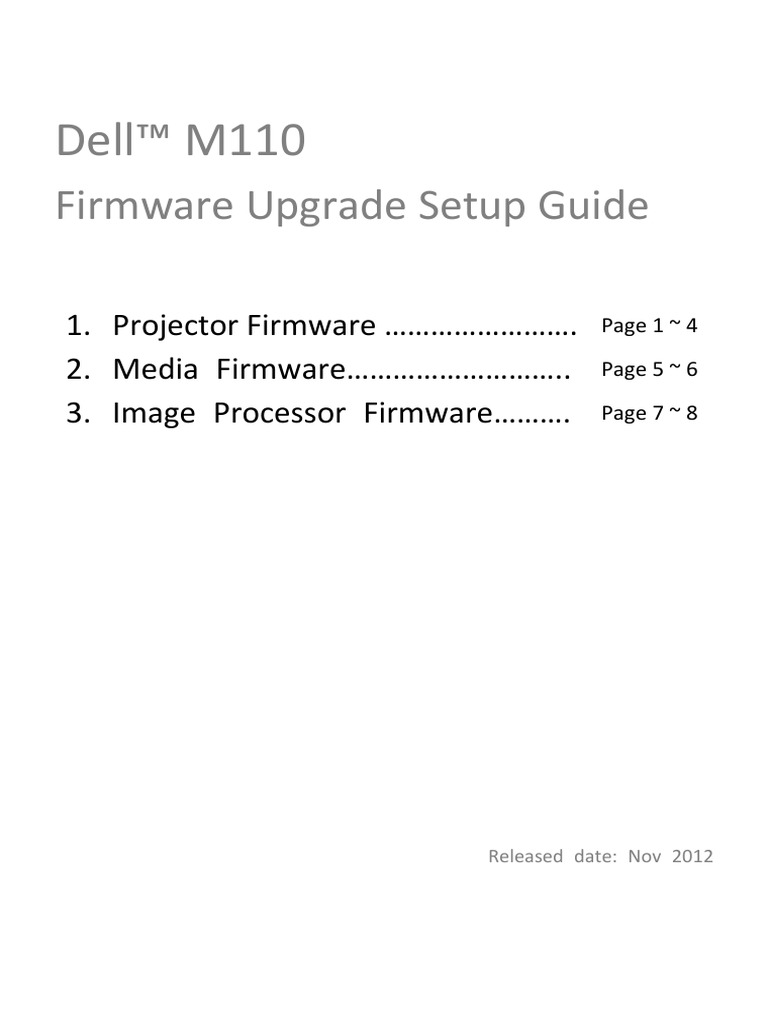 M110 Firmware Upgrade Setup Guide - C - Nov-2012 | PDF | Usb Flash ...