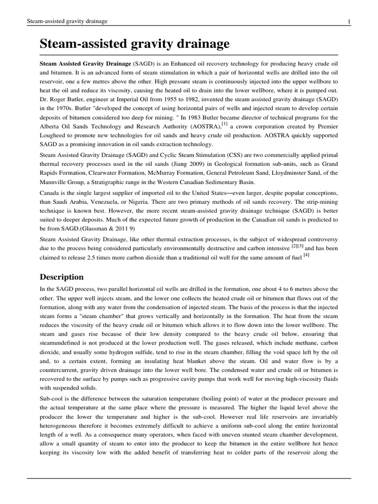 Overview of Steam-Assisted Gravity Drainage | PDF | Oils | Fuels