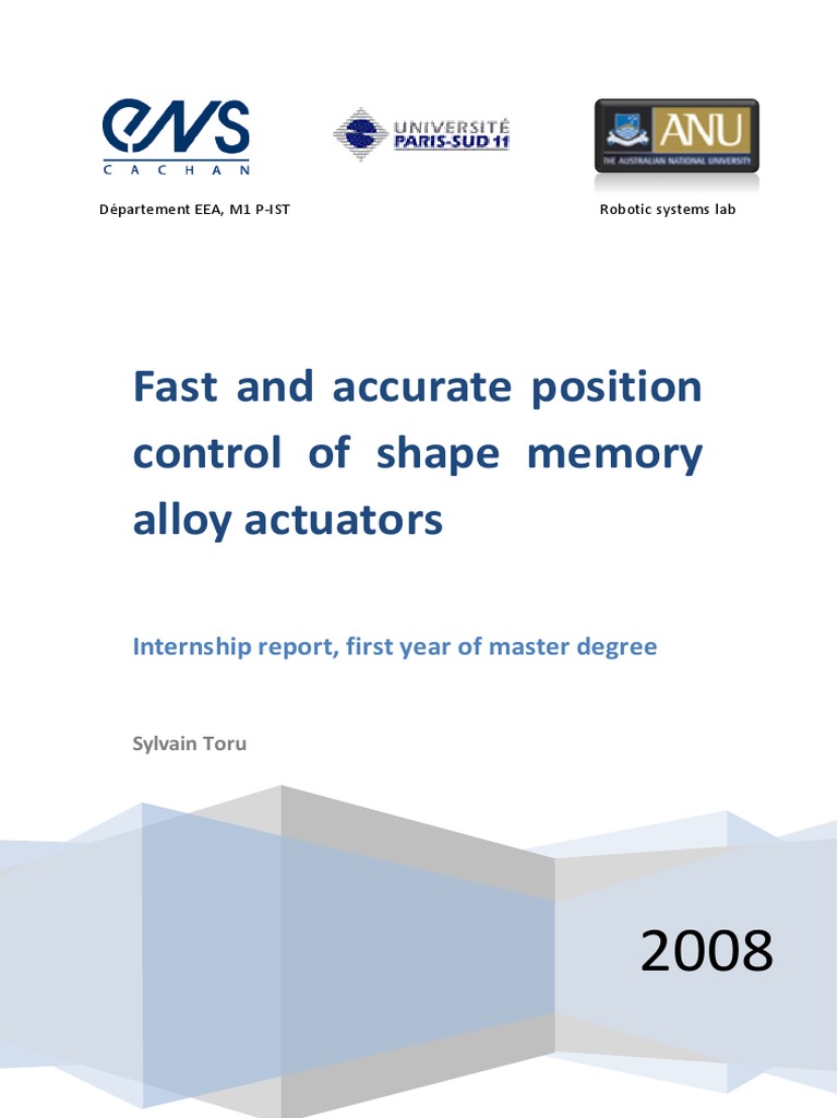 Fast and Accurate Position Control of Shape Memory Alloy Actuators | PDF | Shape Memory Alloy ...