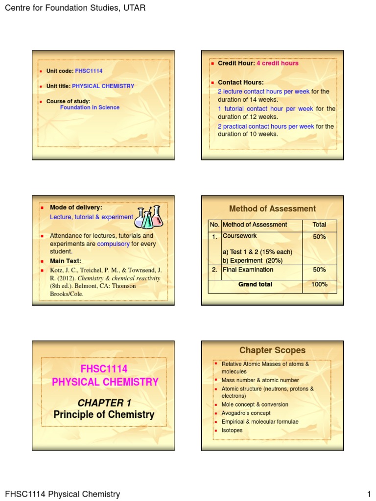Chapter 1 - Principle of Chemistry | PDF | Mole (Unit) | Molecules