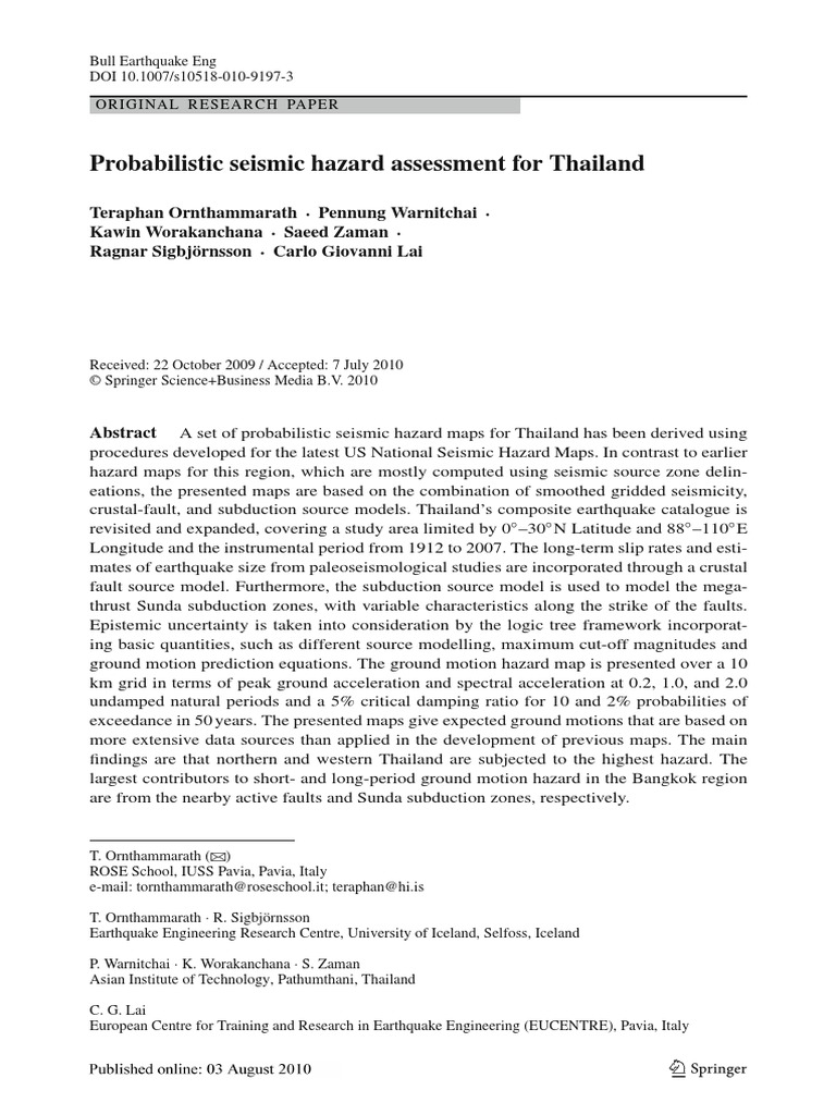 Thailand Psha Pga s1 Ss Map | PDF | Moment Magnitude Scale | Earthquakes