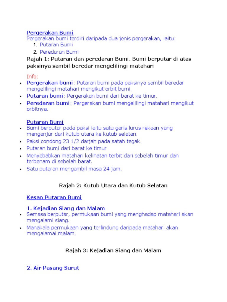 Pergerakan Dan Putaran Bumi | PDF | Sains & Matematika