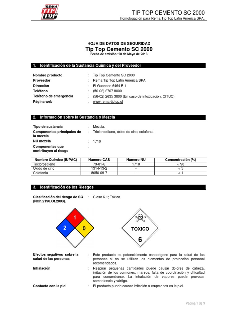 Hds - 274 03-02 - Tip Top Cemento SC 2000 | PDF | Aluminio | Agua