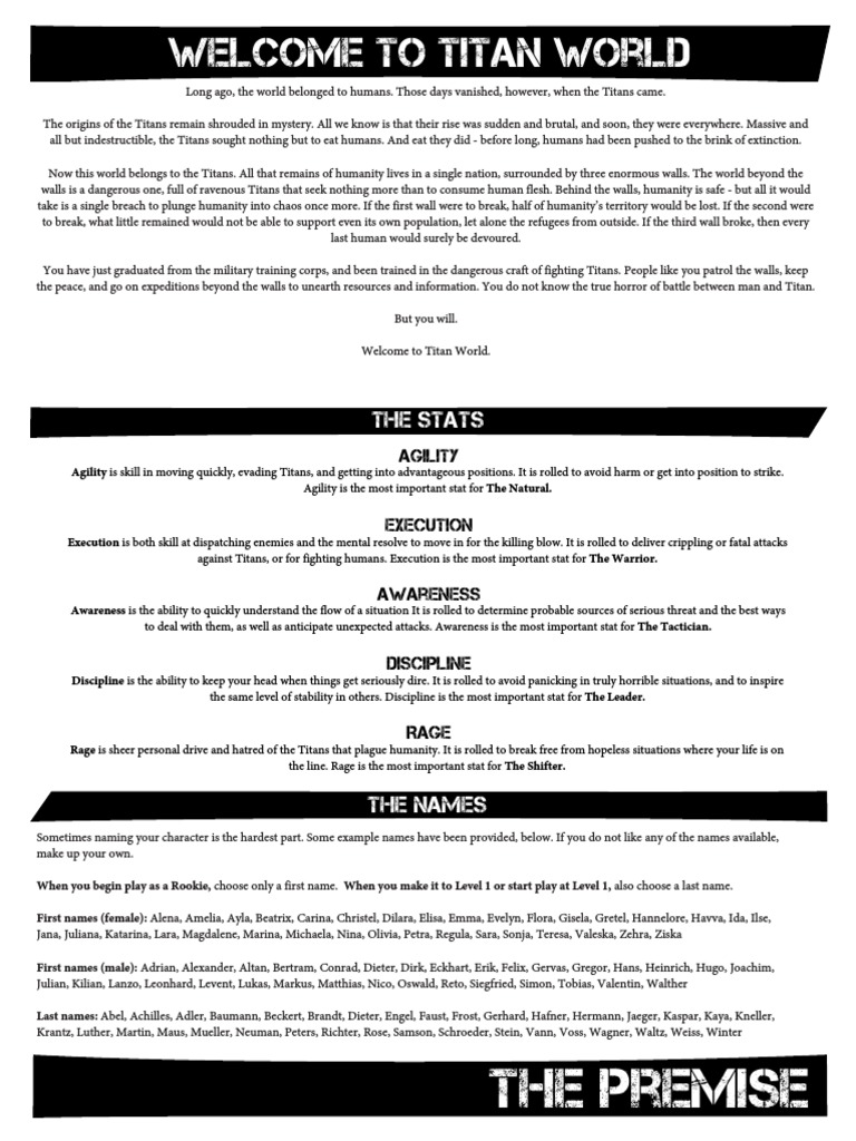 Titan World RPG Guide | PDF | Law