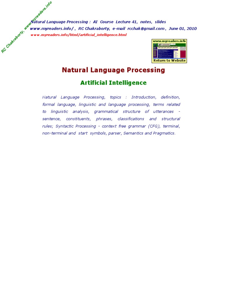 10 Natural Language Processing | PDF | Phrase | Parsing