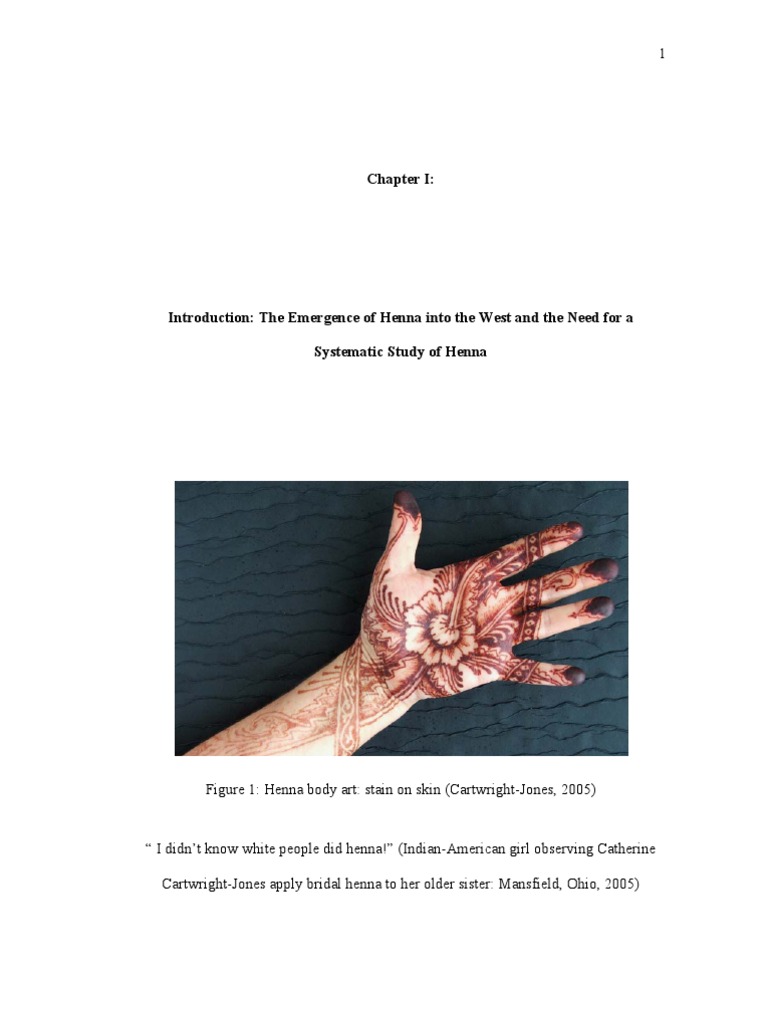 Master's Essay "Developing Guidelines On Henna: A Geographical Approach ...