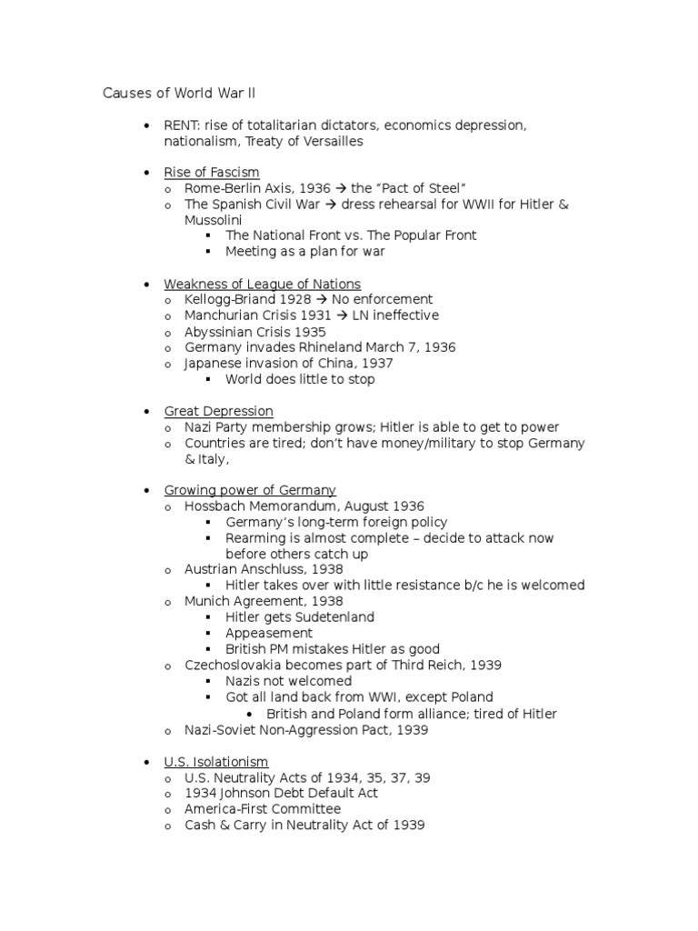Causes of World War II | PDF