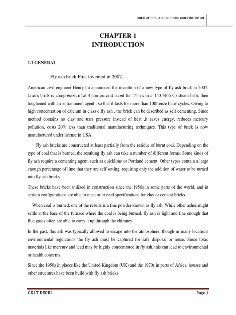 SRD Project Doc Final | PDF | Fly Ash | Gypsum