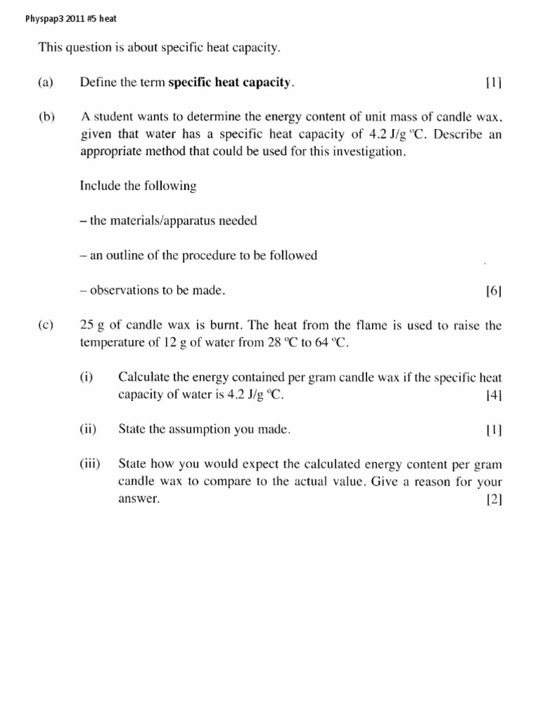 Aphyspap3 2011 #5 Heat SHC | PDF | Candle | Temperature