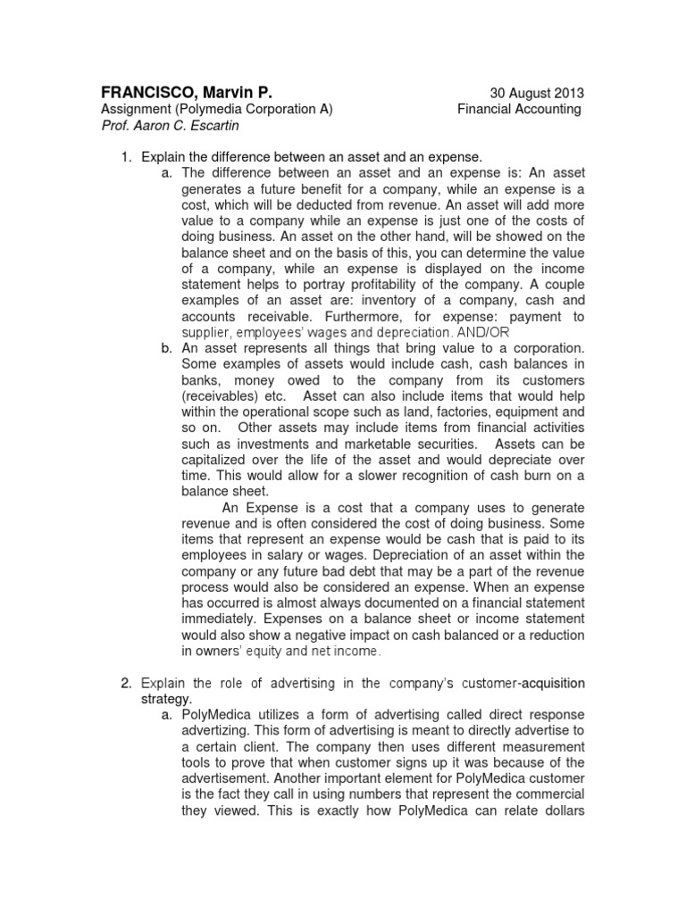 Finacc Polymedia | PDF | Expense | Depreciation