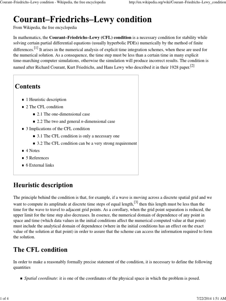 Courant-Friedrichs-Lewy Condition - Wikipedia, The Free Encyclopedia ...
