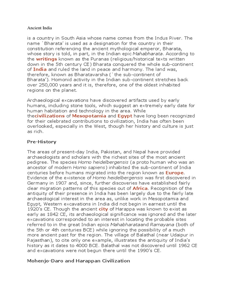 Ancient India | PDF | Nature