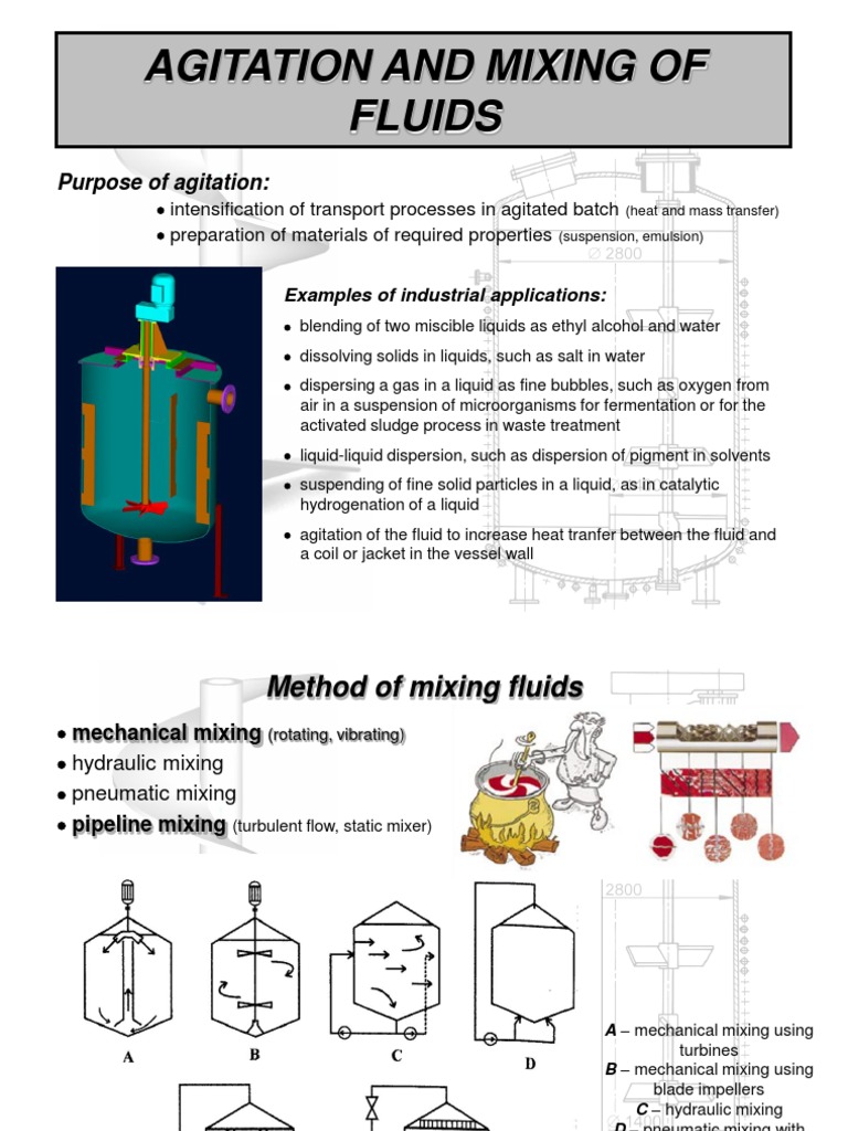 Agitation and Mixing of Fluid | PDF