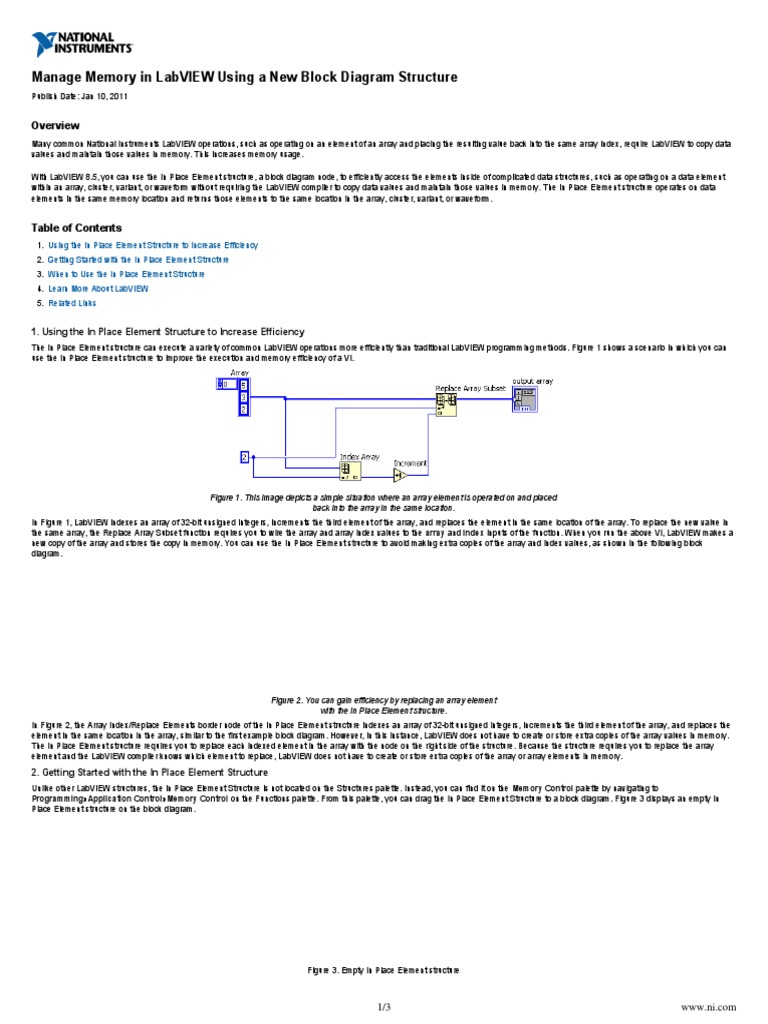 Manage Memory in LabVIEW Using A New Block Diagram Structure | PDF | Array Data Structure ...