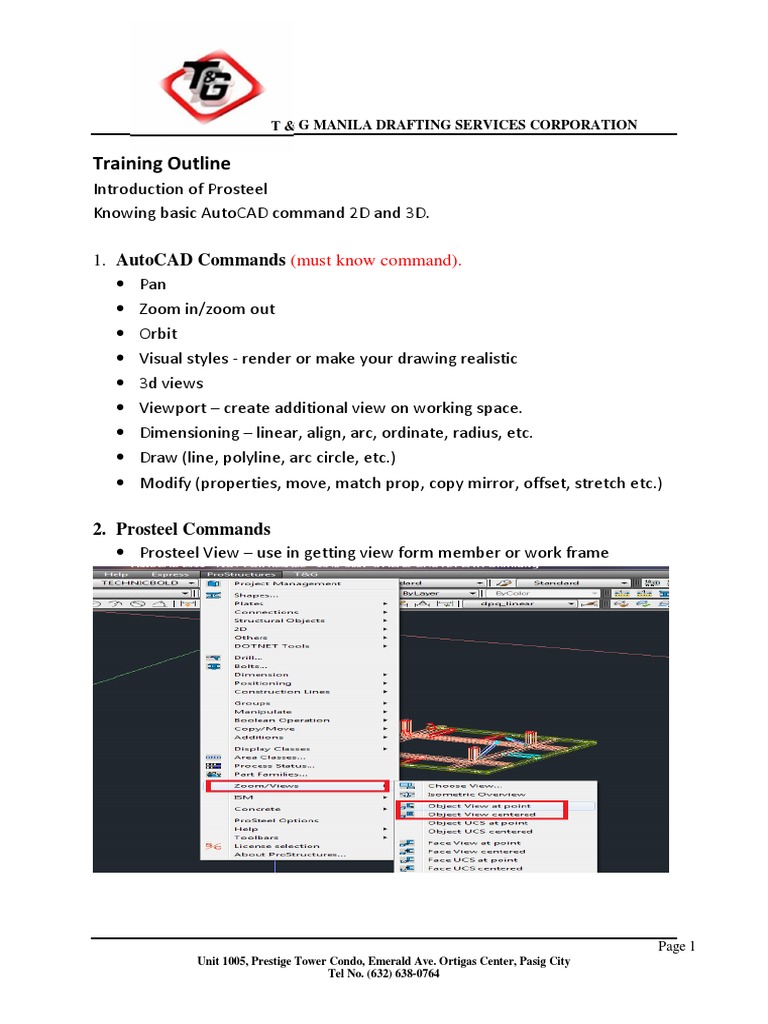 Basic Prosteel Guide | Download Free PDF | Software | Computing
